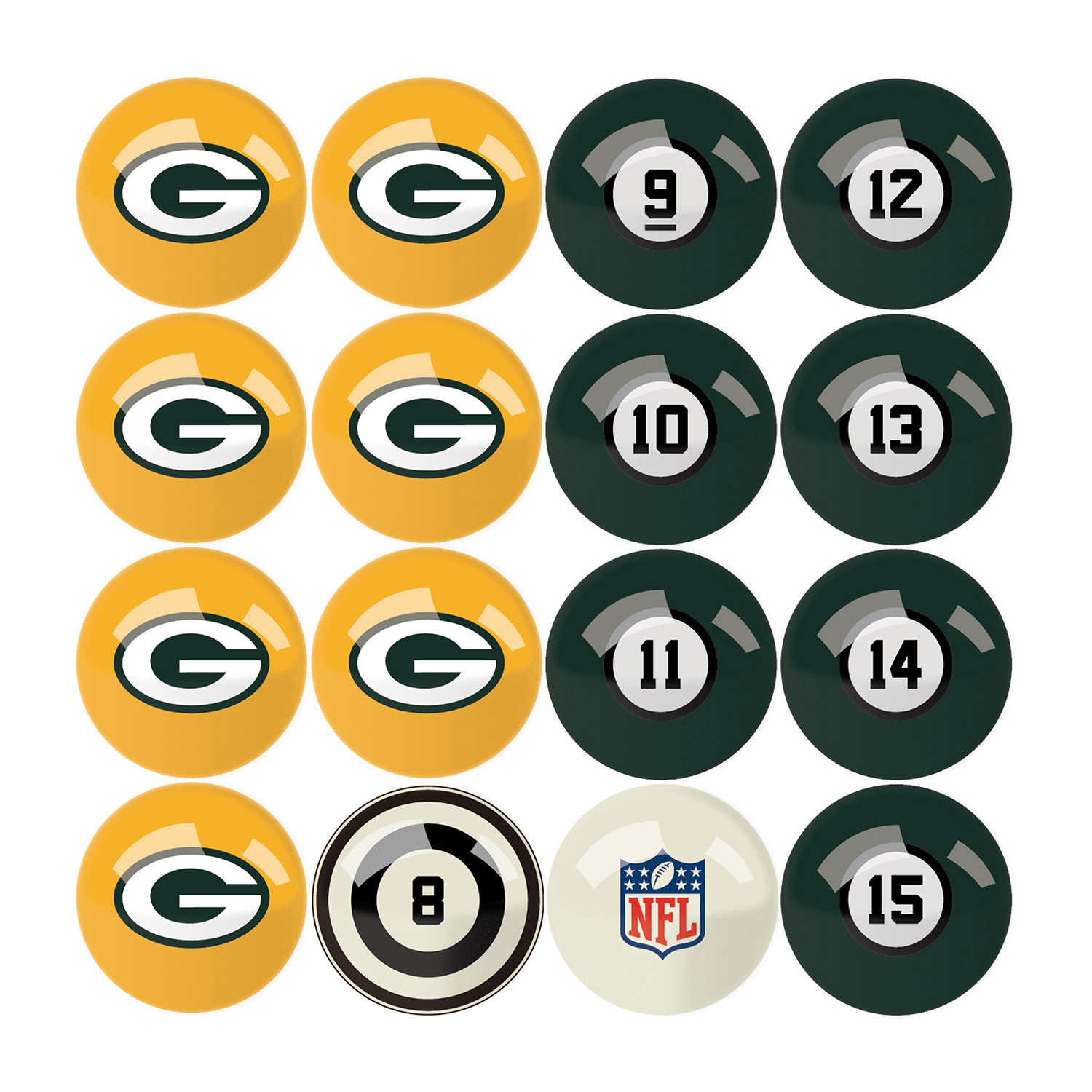 Green Bay Packers Billiard Ball Set