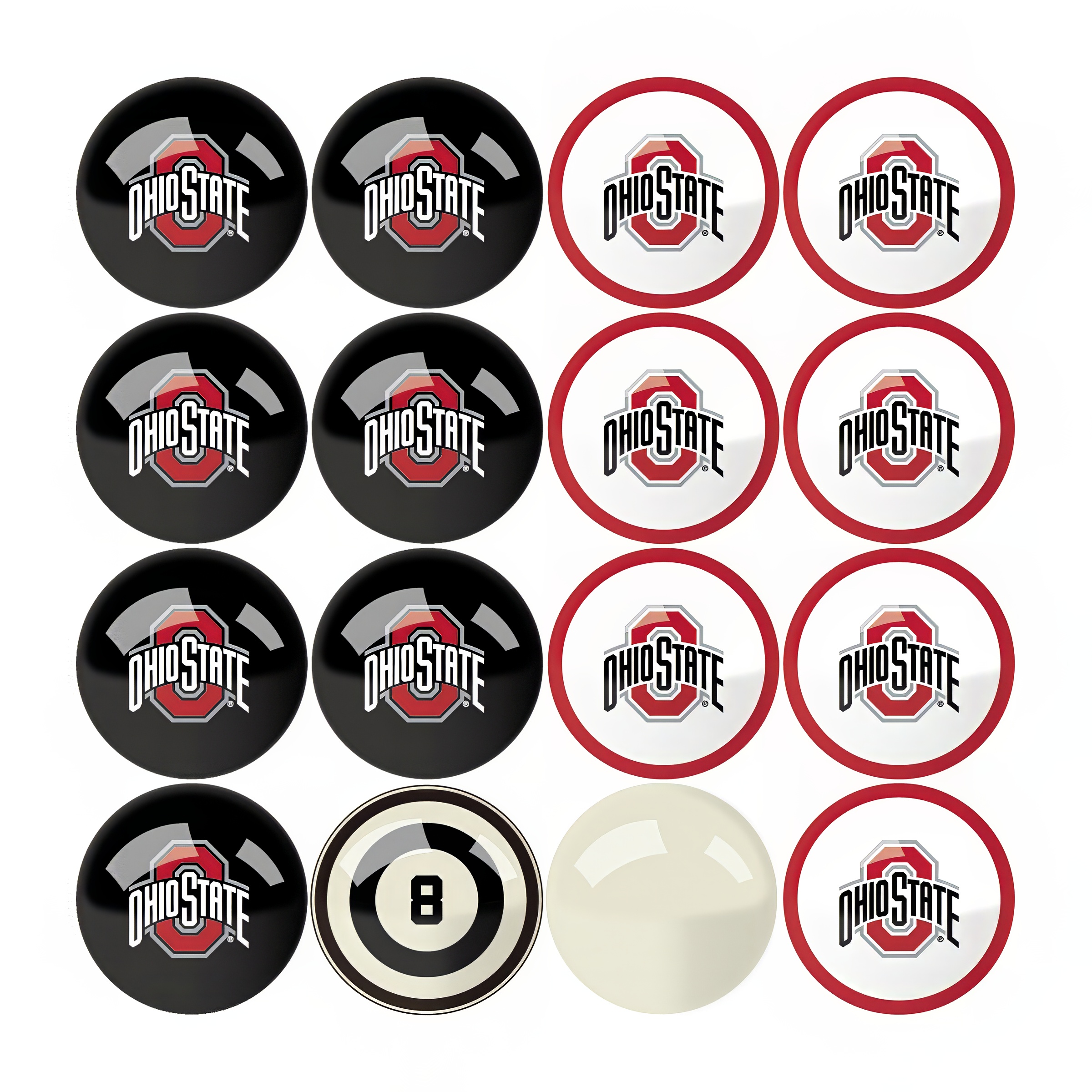 Ohio State Buckeyes Numbered Billiard Ball Set