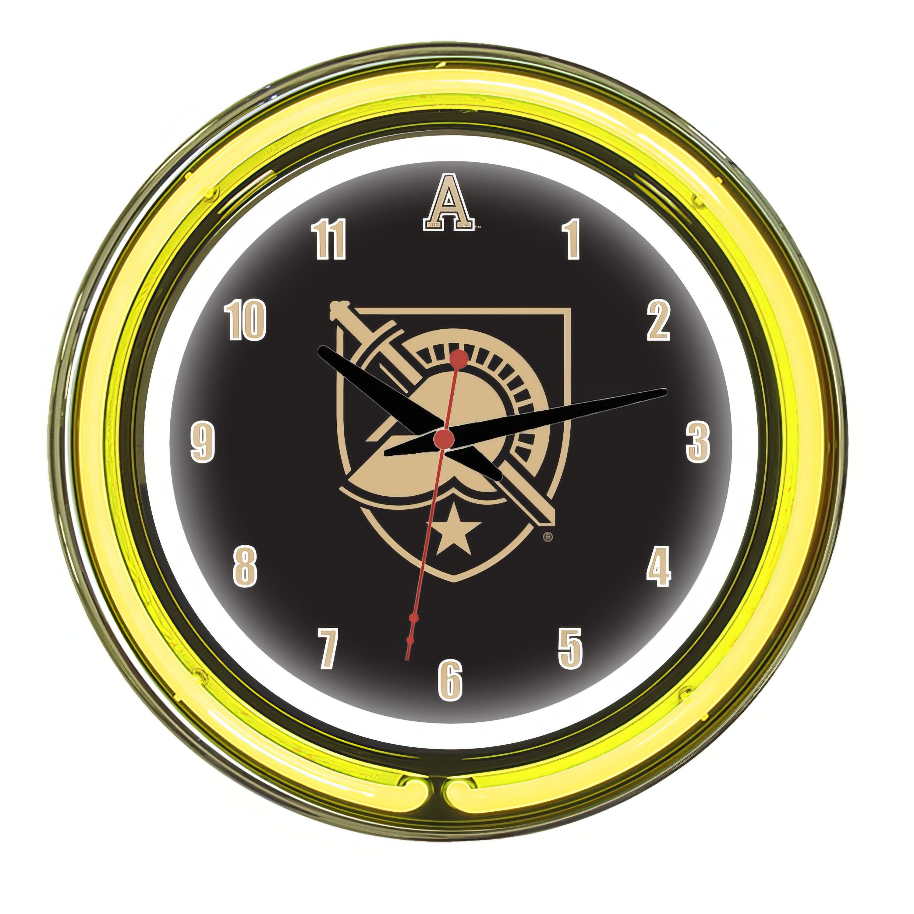 Army Black Knights 14 Inch Neon Clock