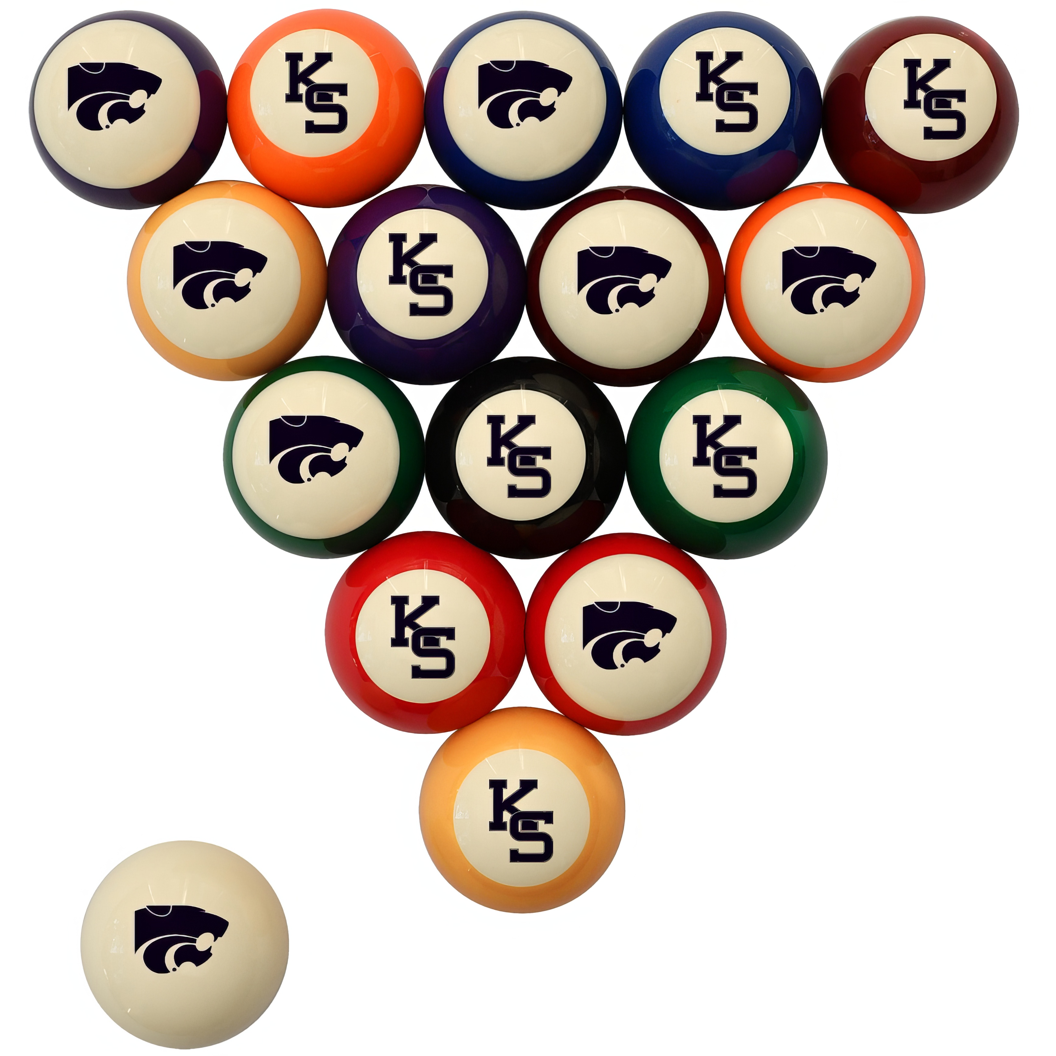 Kansas State Wildcats Pool Ball Set
