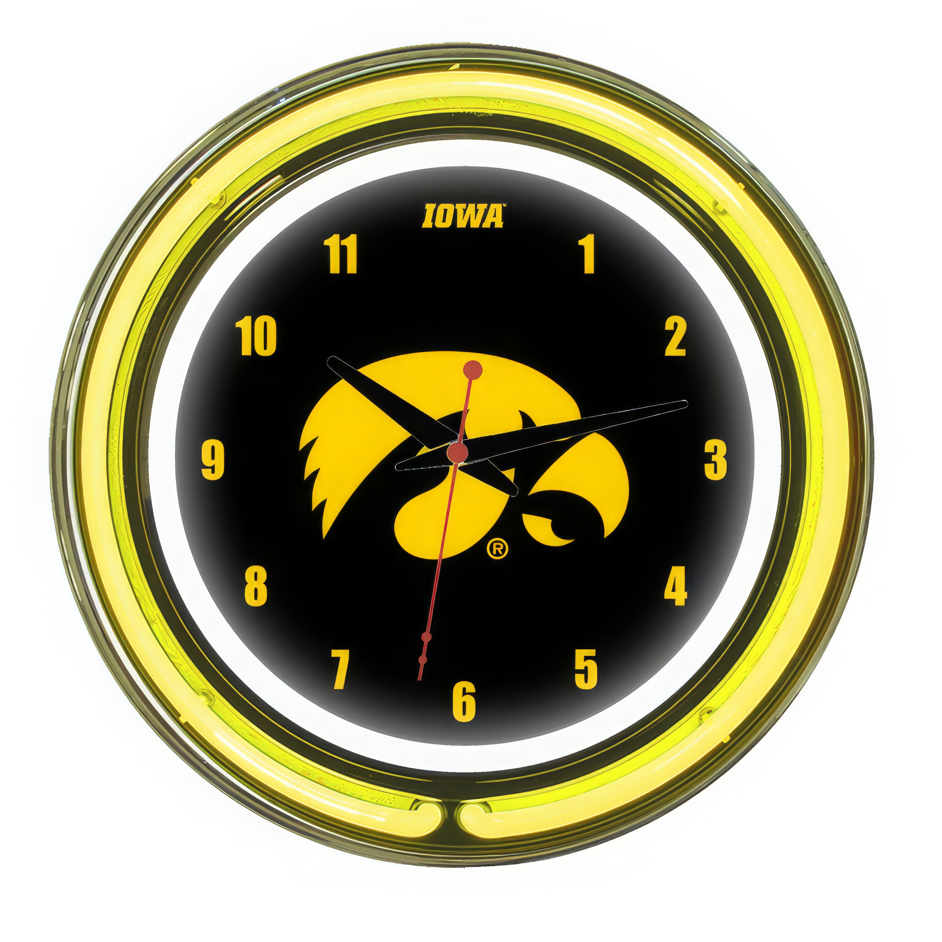 Iowa Hawkeyes 14 Inch Neon Clock