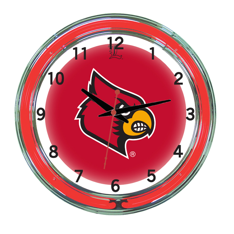 Louisville Cardinals 18 Inch Neon Clock