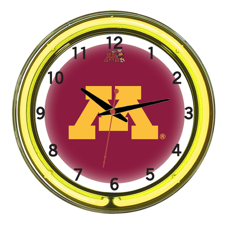Minnesota Golden Gophers Neon Wall Clock - 18 Inch