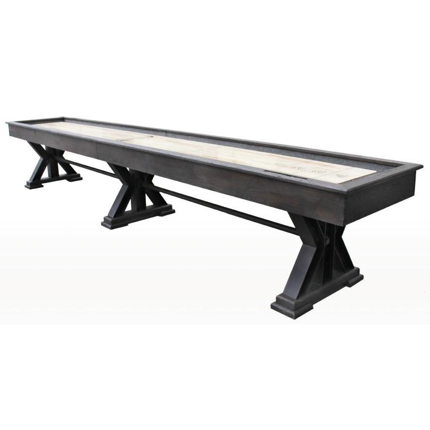 American Super Sports: Berner Weathered 16 Shuffleboard Table - Black Oak