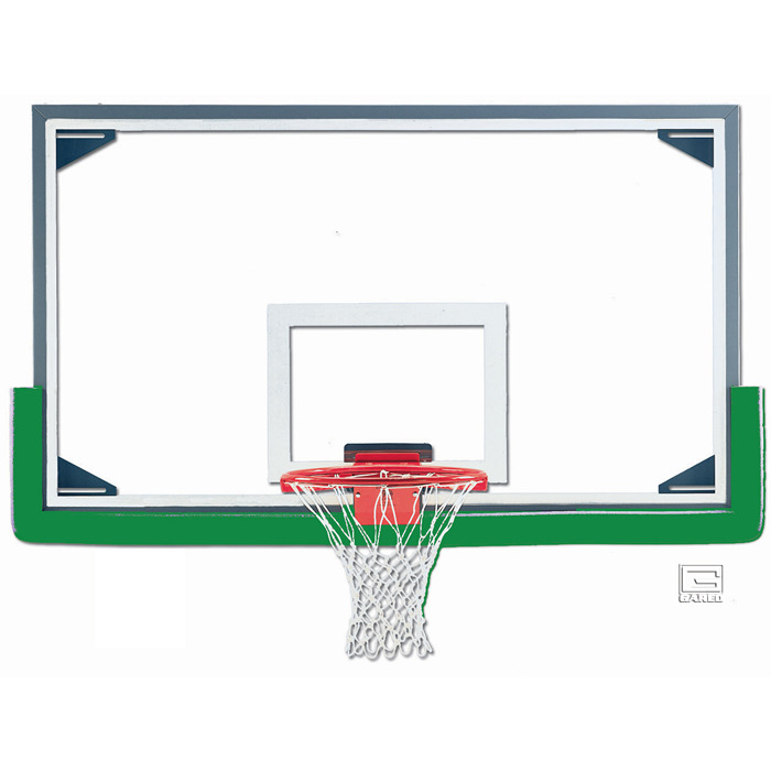 Gared 42 x 72 Inch Clear Defense Aluminum Frame Glass Backboard