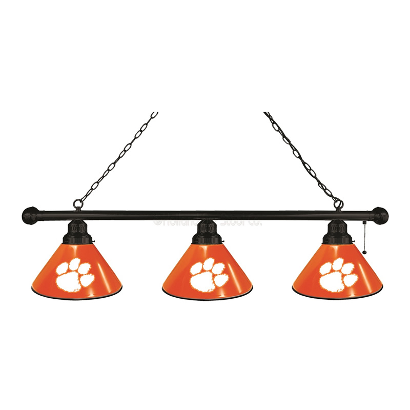 Clemson Tigers 3 Shade Black Billiard Light