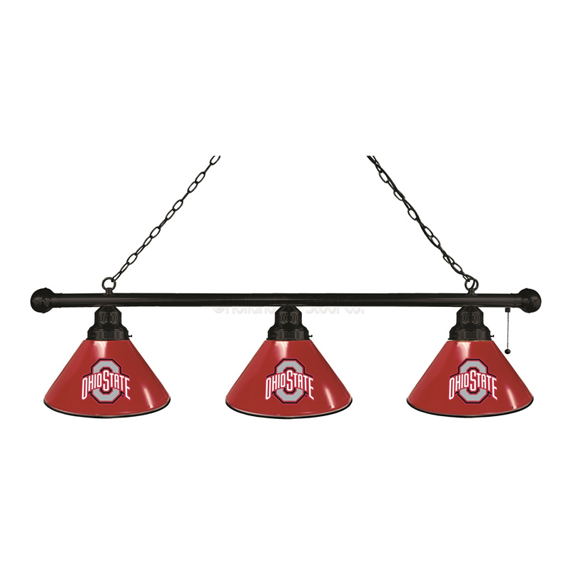 Ohio State Buckeyes 3 Shade Black Billiard Light